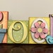 Bloom Hand Painted Wood Word Blocks, Whimsical Shelf Sitter 14.5”x5 ...