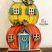 Hand Painted Fall Pumpkin House Shelf Sitter Home Decor, Whimsical ...