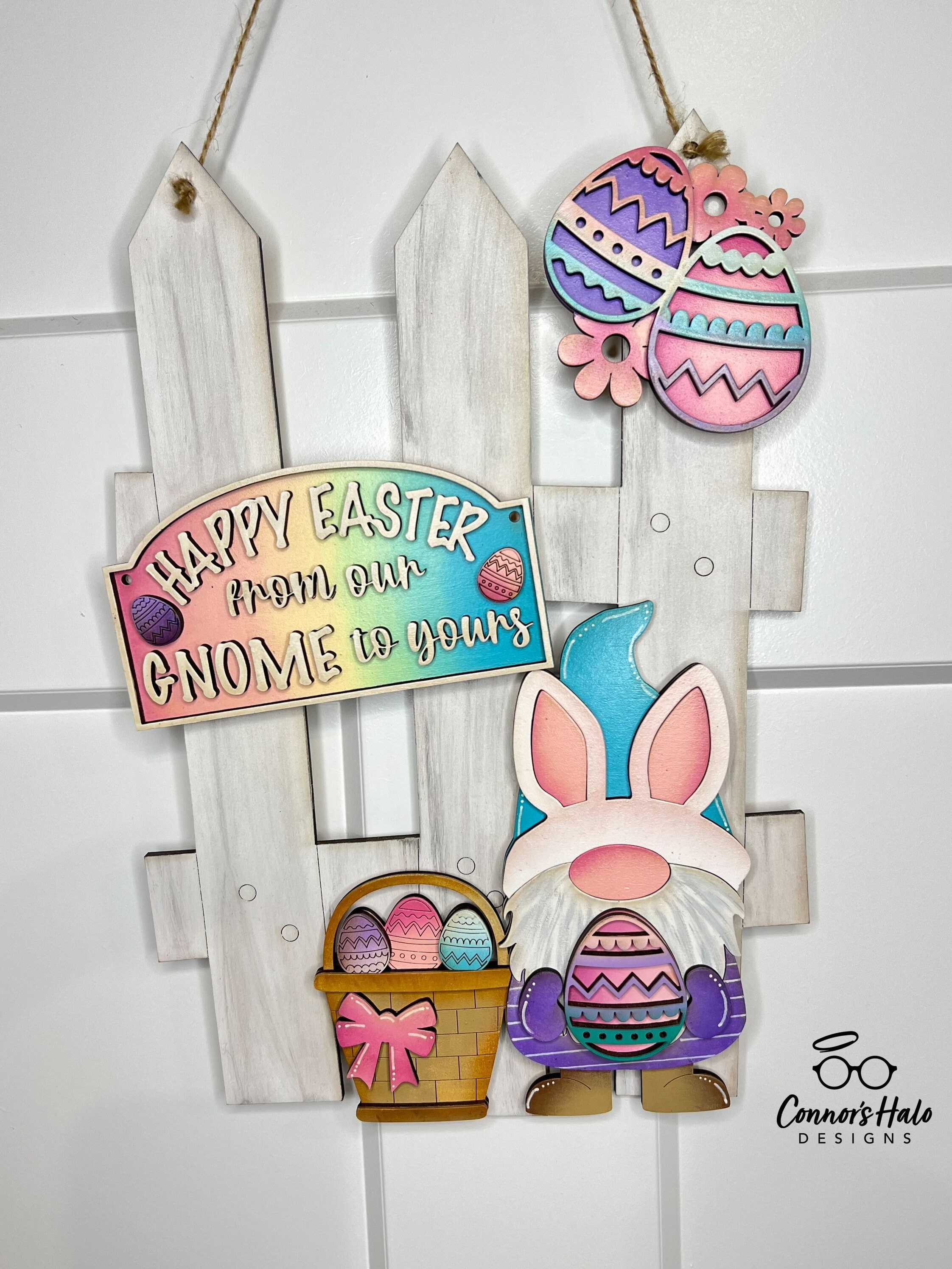Easter Bunny Gnome Interchangeable Fence, Easter Wall Decor, Whimsical ...