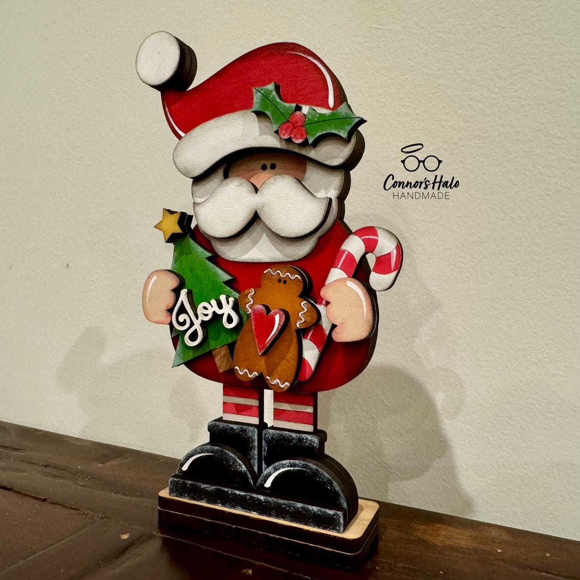 Hand Painted Mini Santa Claus Shelf Sitter, Holiday Mantle Accent ...