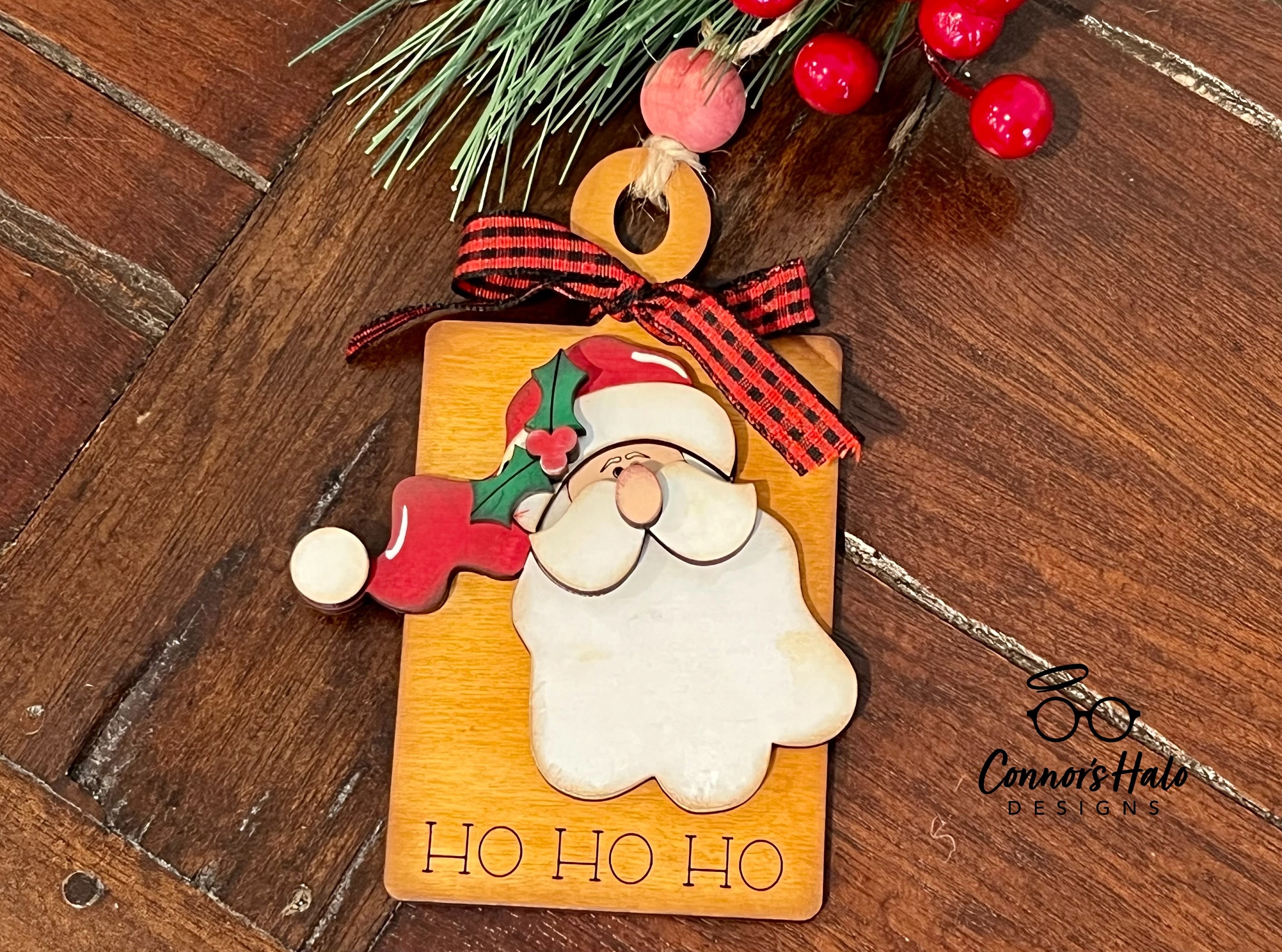 Hand Painted Santa Breadboard Christmas Ornament, Handmade Christmas ...