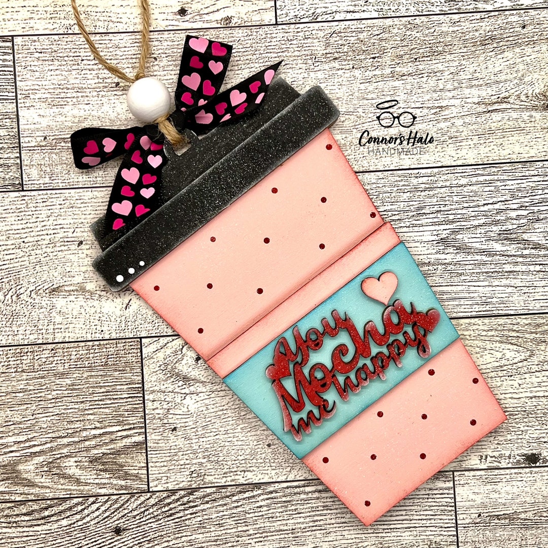 You Mocha Me Happy Valentine’s Day Coffee Cup Gift Tag, Gift Card ...