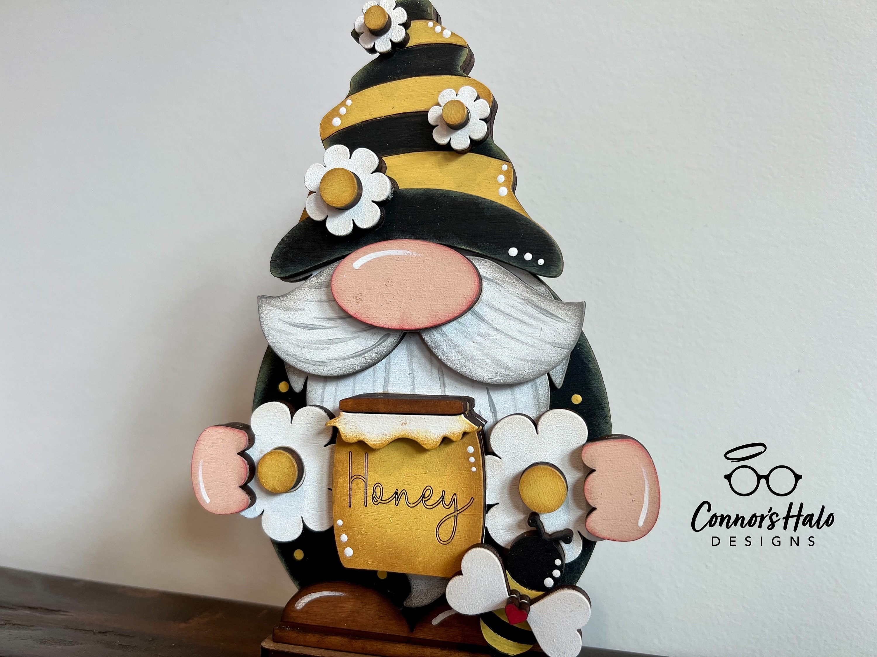 Cute Bumble Bee Standing Gnome Shelf Sitter, 8" X 4.5", Trendy Shelf ...