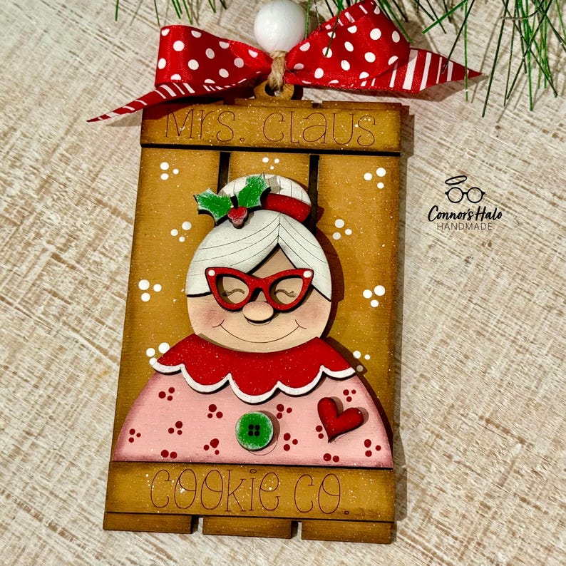 Mrs. Claus Palette Gift Card Holder Christmas Tree Ornament, Fun Secret ...
