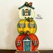 Hand Painted Fall Pumpkin House Shelf Sitter Home Decor, Whimsical ...