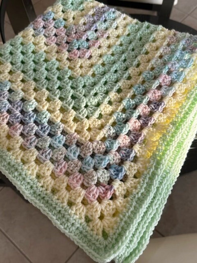 Pastel Crocheted Baby Blanket - Etsy
