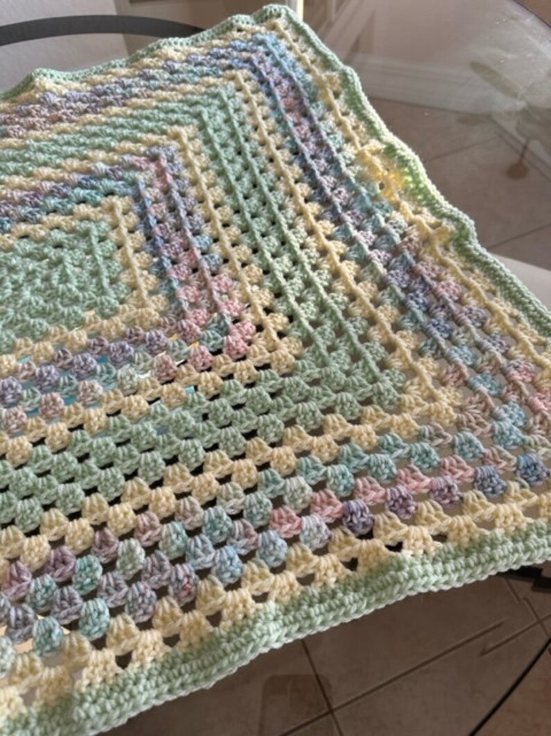 Pastel Crocheted Baby Blanket - Etsy