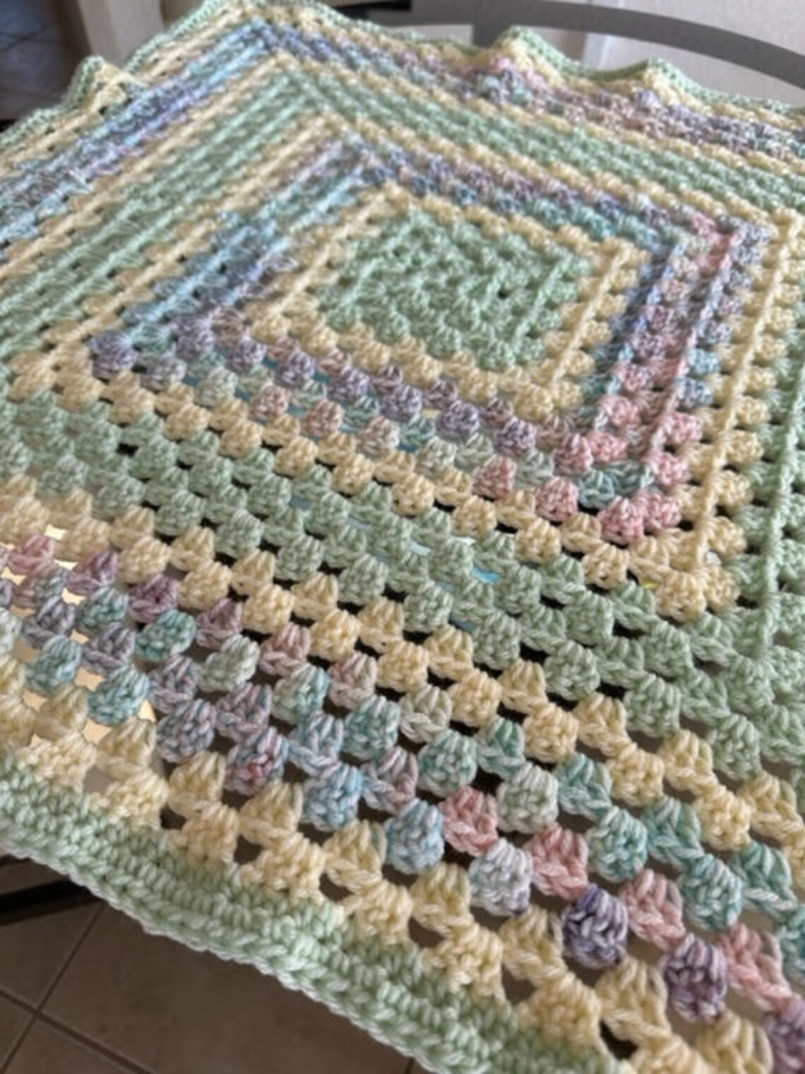 Pastel Crocheted Baby Blanket - Etsy