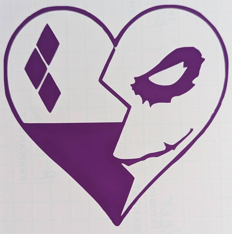 Joker & Harley Quinn Heart Decal - Etsy