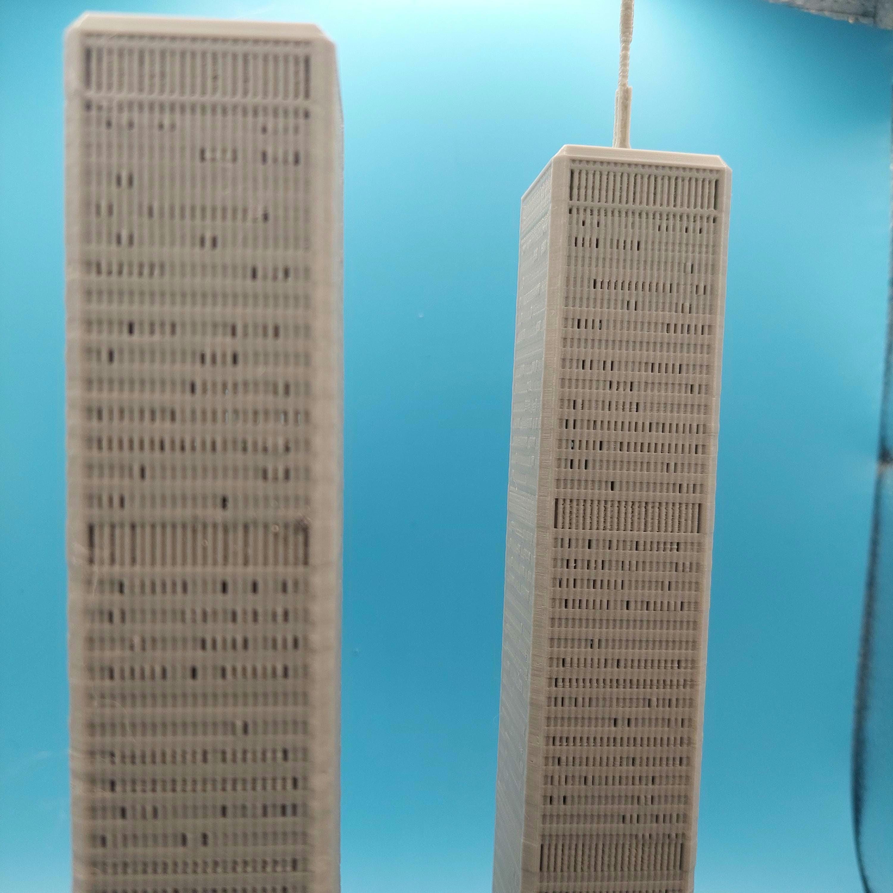 3D Printed Light-up World Trade Center Twin Towers Model. Collectible ...