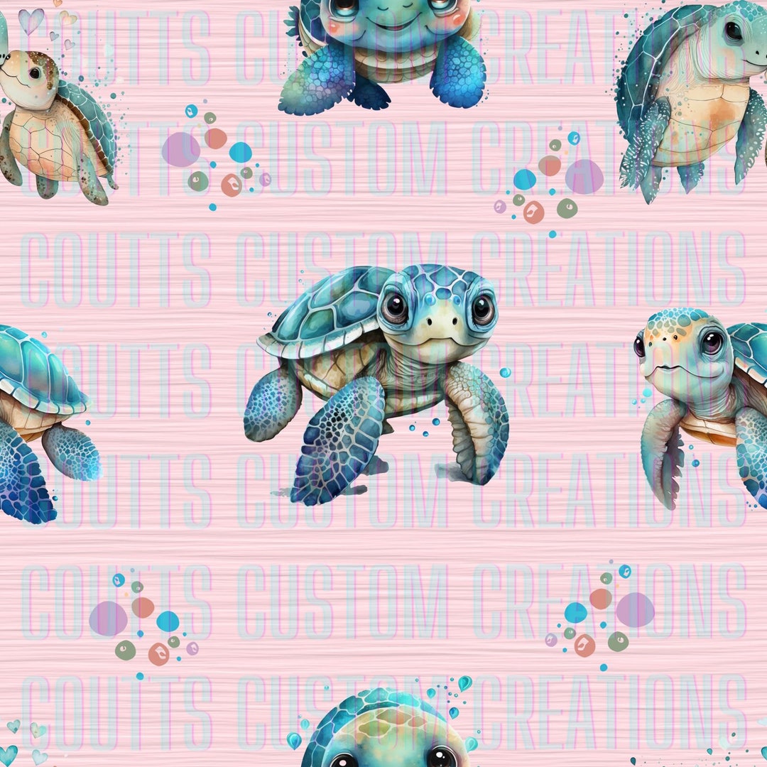Pink Baby Sea Turtles Seamless File - Etsy