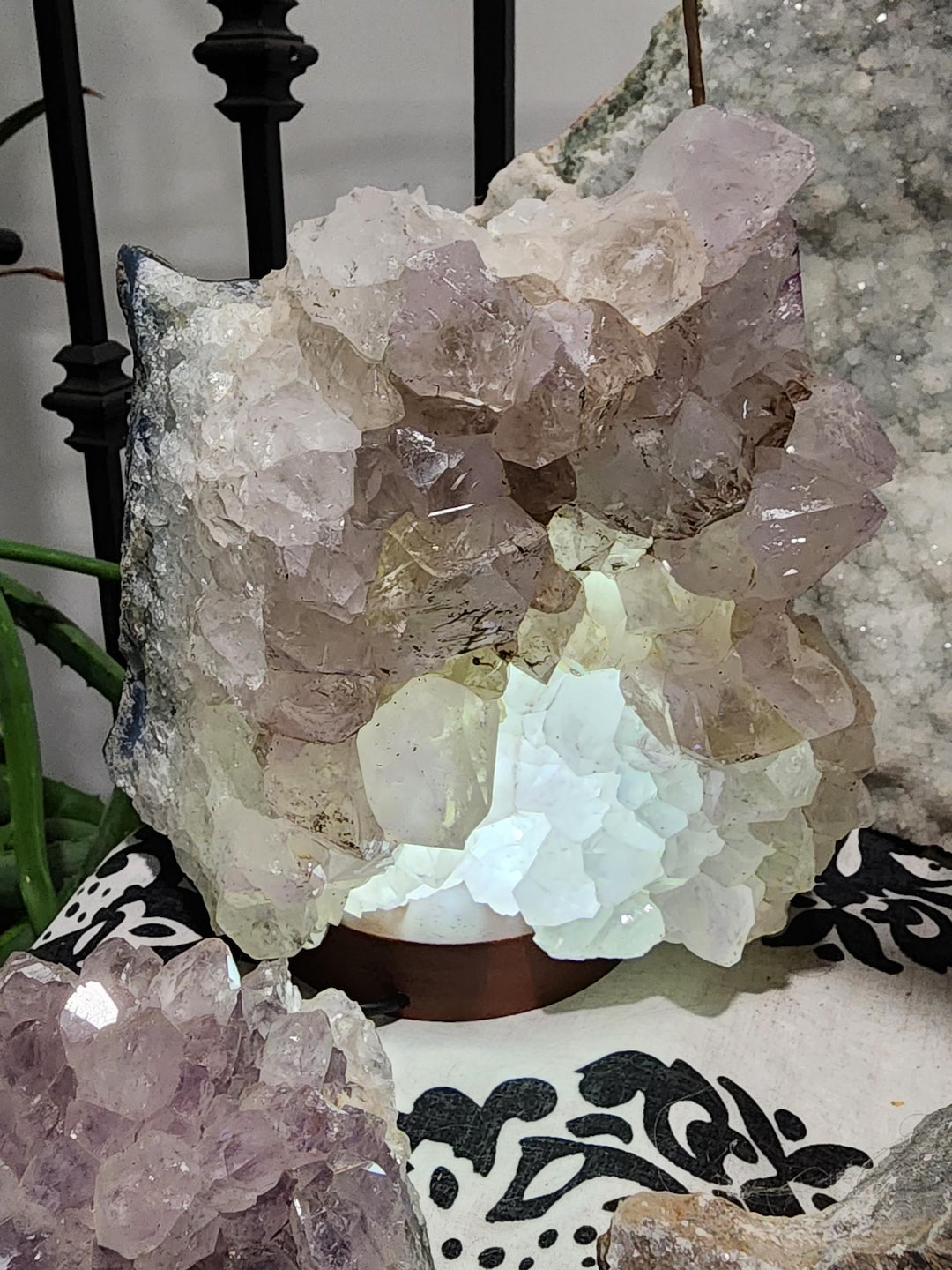 Amethyst Geode Lamp, Cathedral Crystal Cluster, Amethyst Lamp, Natural ...