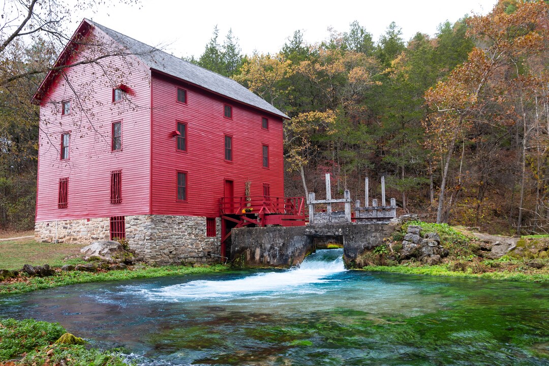 Alley Spring Mill Print | Historic Missouri Ozarks Red Grist Mill ...