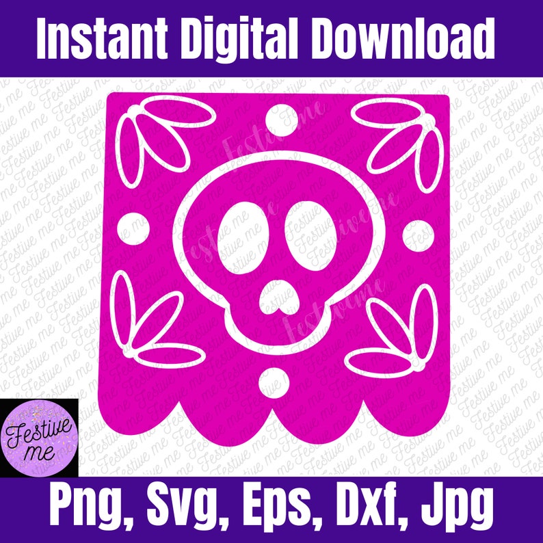 Papel Picado Dia De Muertos Day of Dead Calaberita Skull Cricut ...