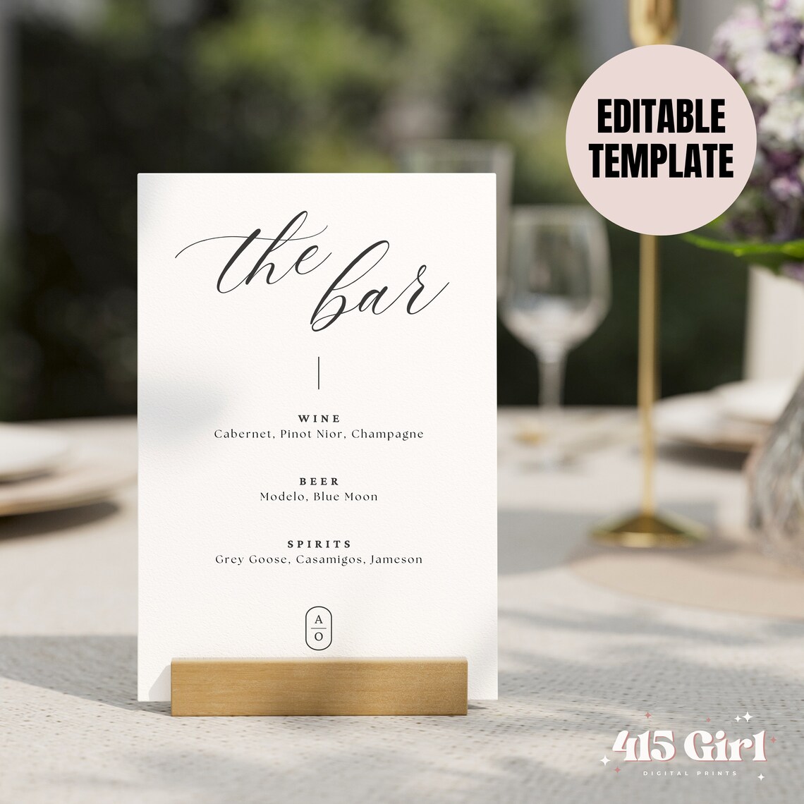 Bar Menu Template, Modern Bar Menu, Editable Template, Minimalist Bar ...