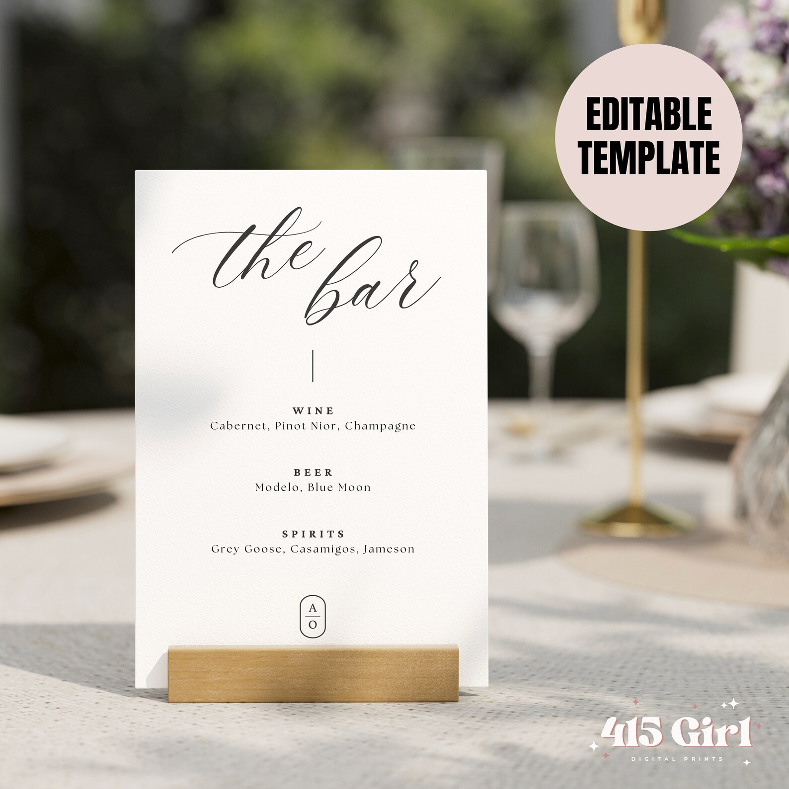 Bar Menu Template, Modern Bar Menu, Editable Template, Minimalist Bar ...