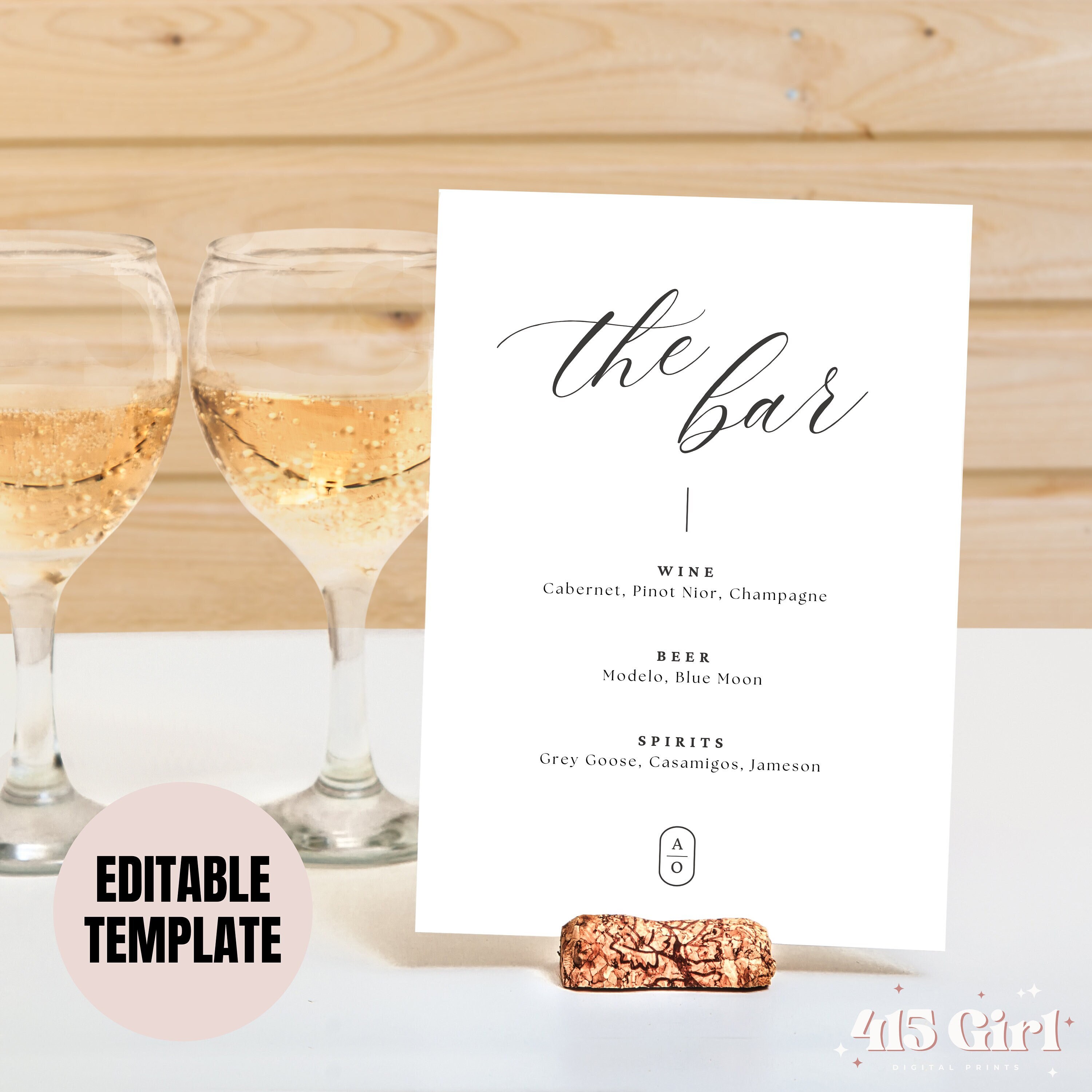 Bar Menu Template, Modern Bar Menu, Editable Template, Minimalist Bar ...