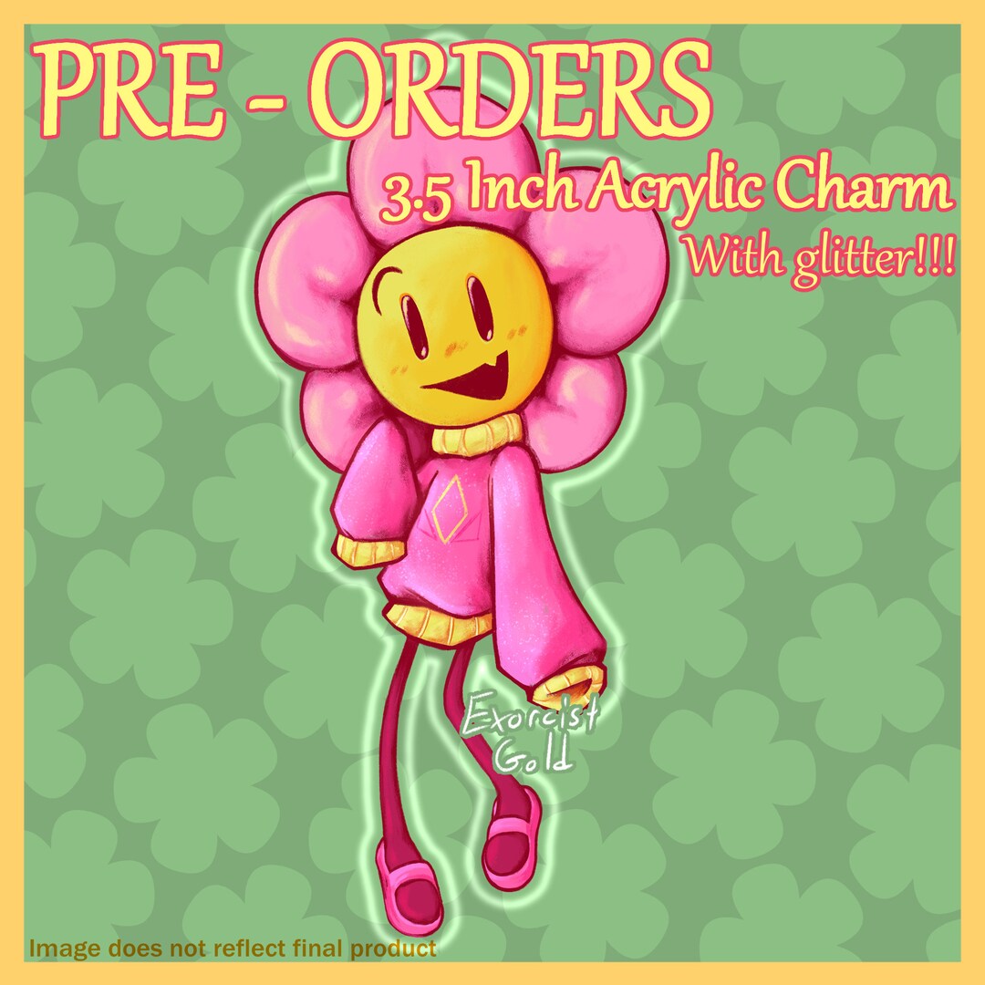 BFDI Flower Glitter Acrylic Keychain PRE-ORDER - Etsy