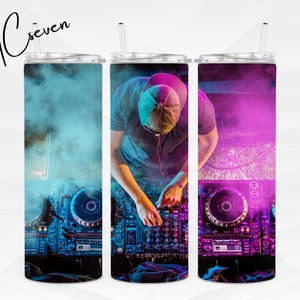 DJ Controller 20oz Skinny Tumbler Wrap DJ Disk Jockey Party PNG ...