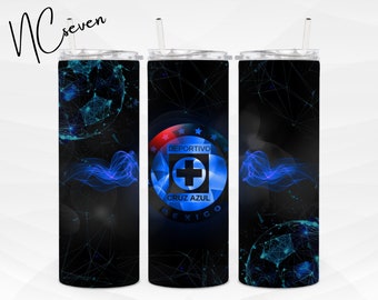 Cruz Azul 20oz Skinny Tumbler Wrap Mexican Soccer Team PNG - Etsy