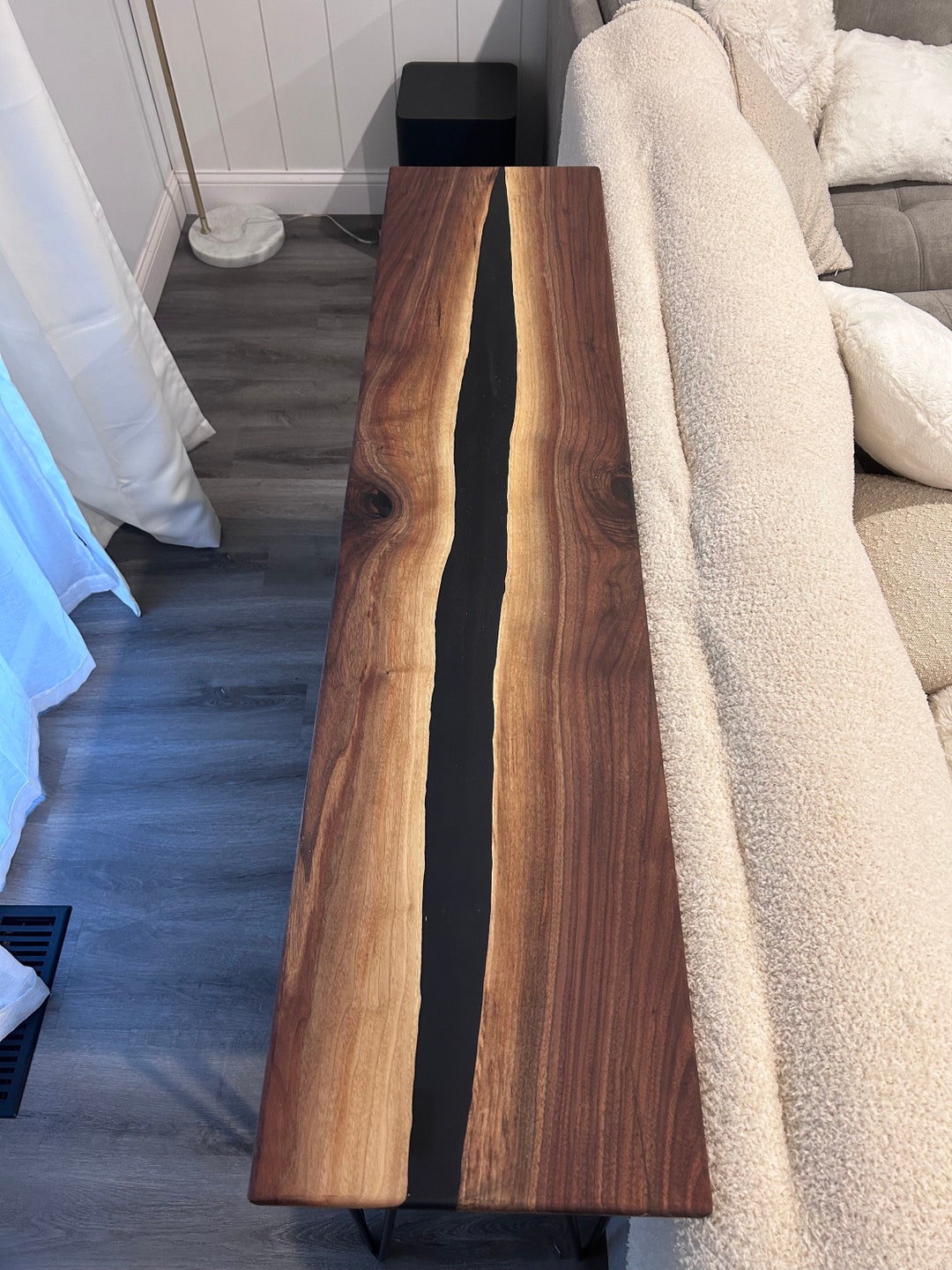 Console Table: Black Walnut Console Table, Epoxy River Console Table ...