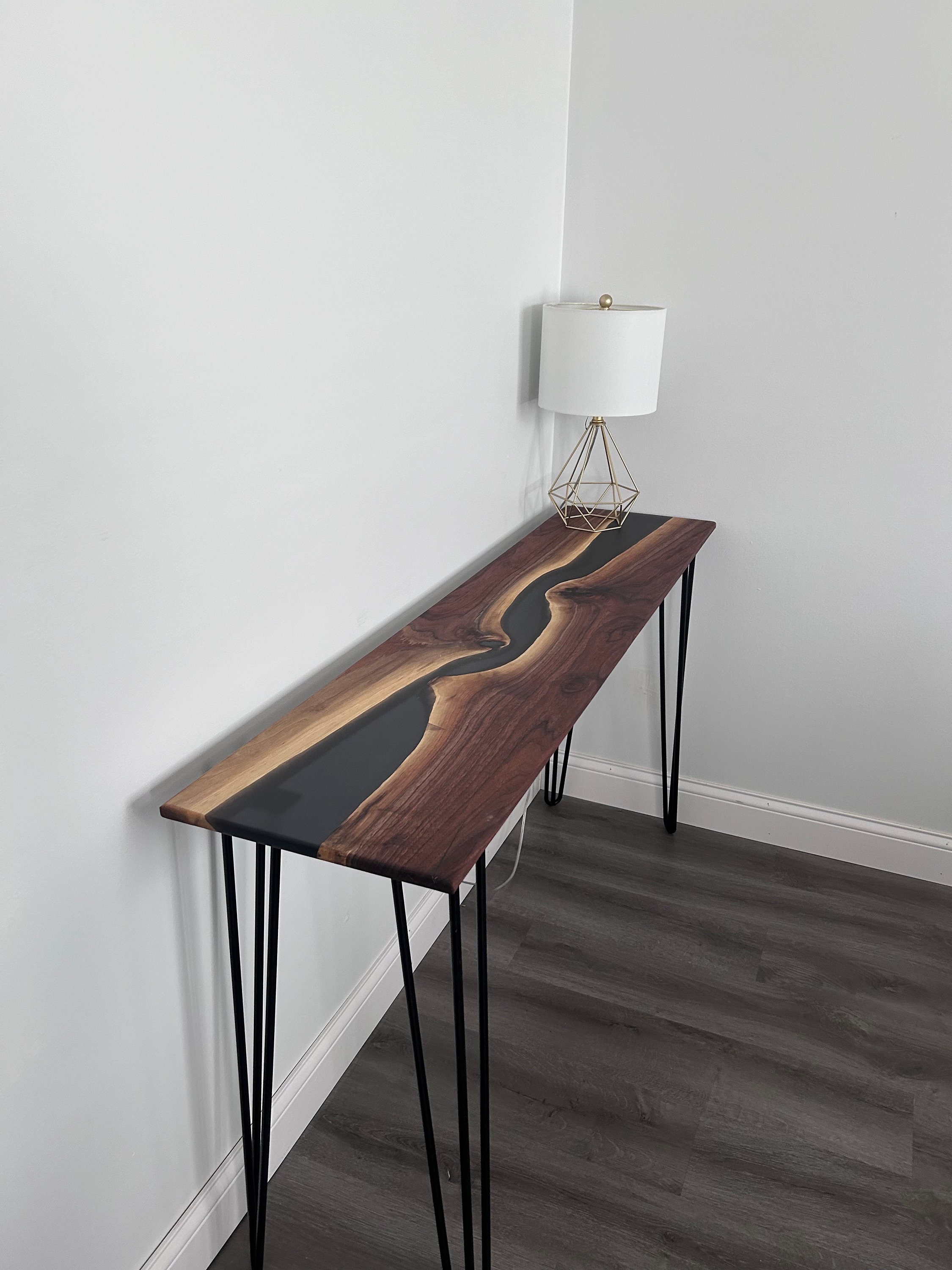 Console Table: Black Walnut Console Table, Epoxy River Console Table ...