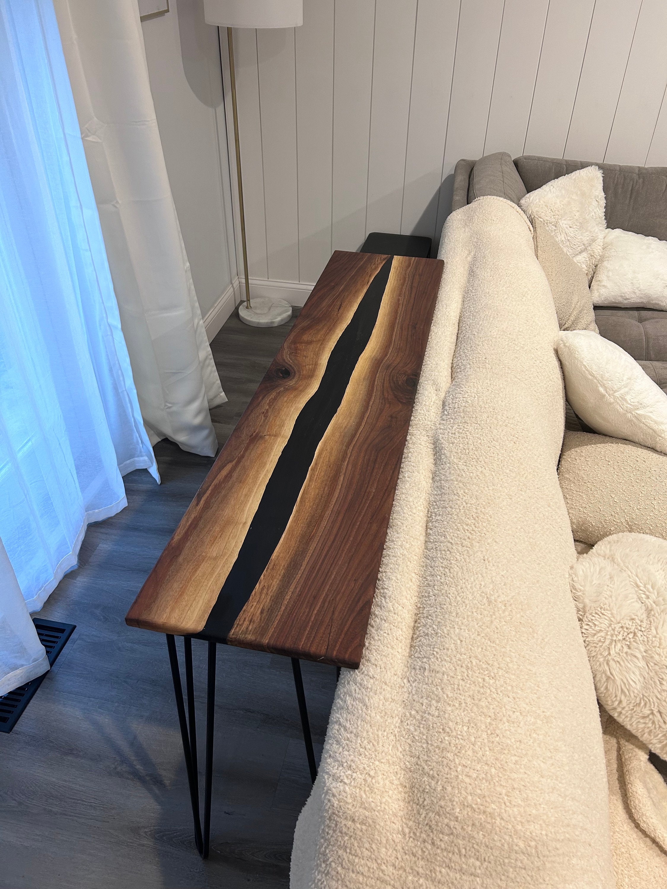 Console Table: Black Walnut Console Table, Epoxy River Console Table, Handmade Console Table ...
