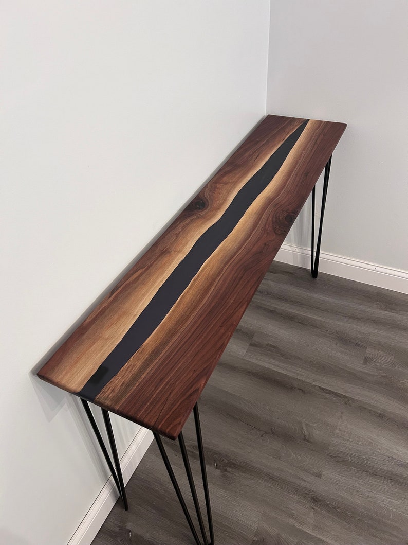 Console Table: Black Walnut Console Table, Epoxy River Console Table, Handmade Console Table ...