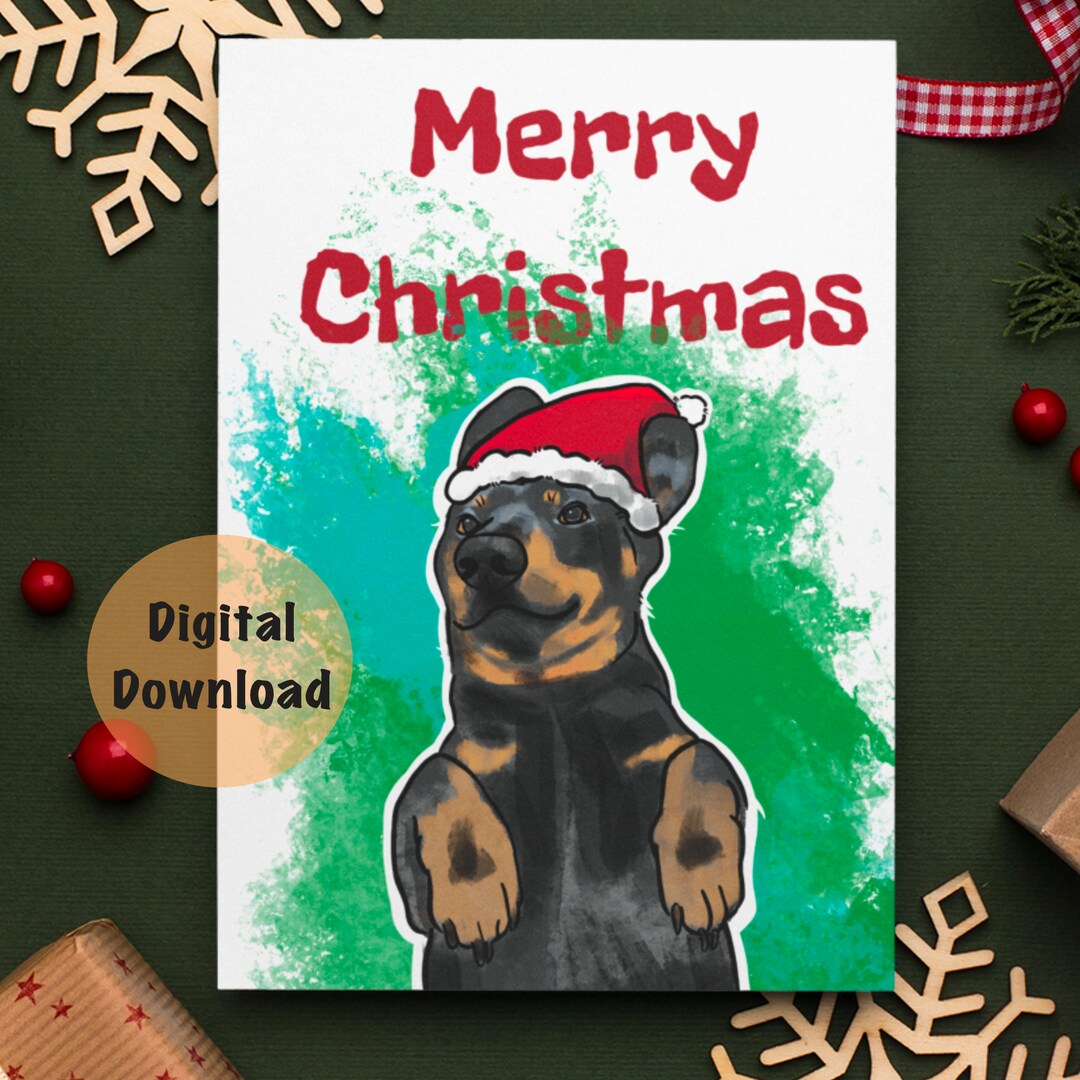 Printable Sausage Dog Christmas Card Printable Christmas Card - Etsy