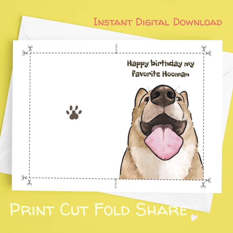 Printable Dog Birthday Card, Printable Birthday Card Funny, 5 X 7 ...