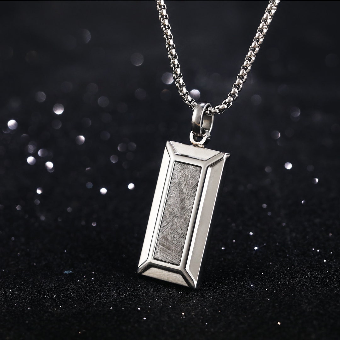 Authentic Meteorite Jewelry - Muonionalusta Stainless Steel Necklace - Etsy