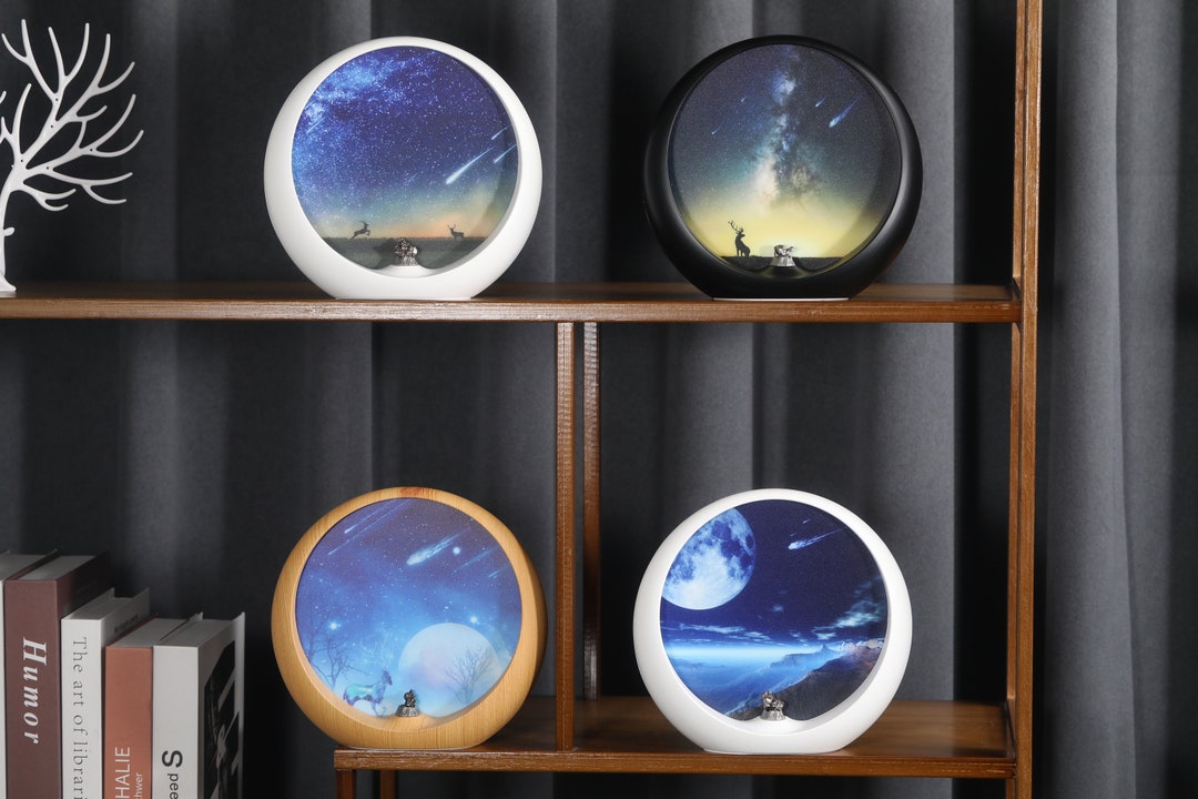 Meteorite Moon Ambient Light Three Lunar Phases With Stand, Handmade ...