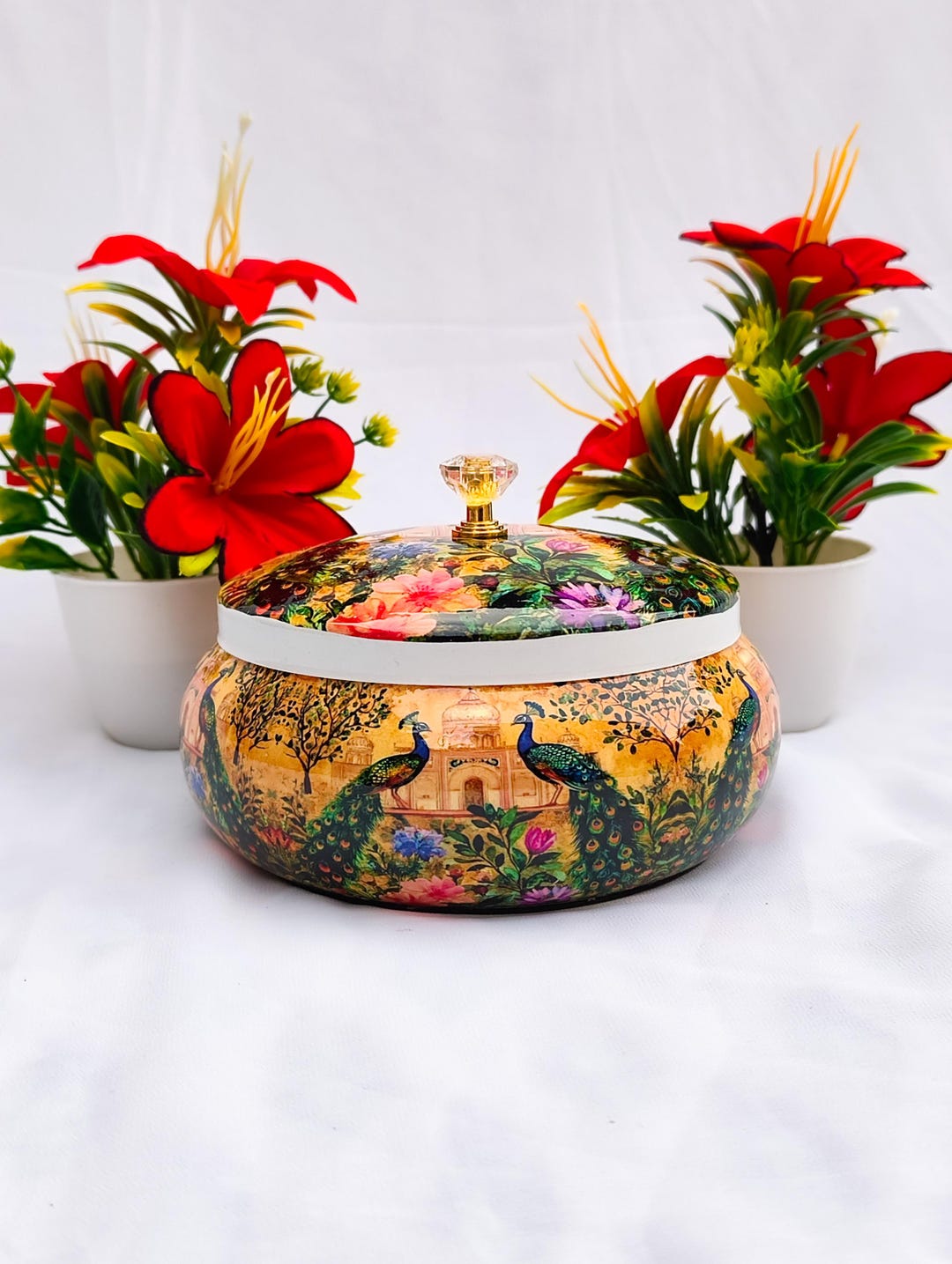 Hand Painted Peacock Jar | Indian Wedding Favor, Diwali Decor - Etsy