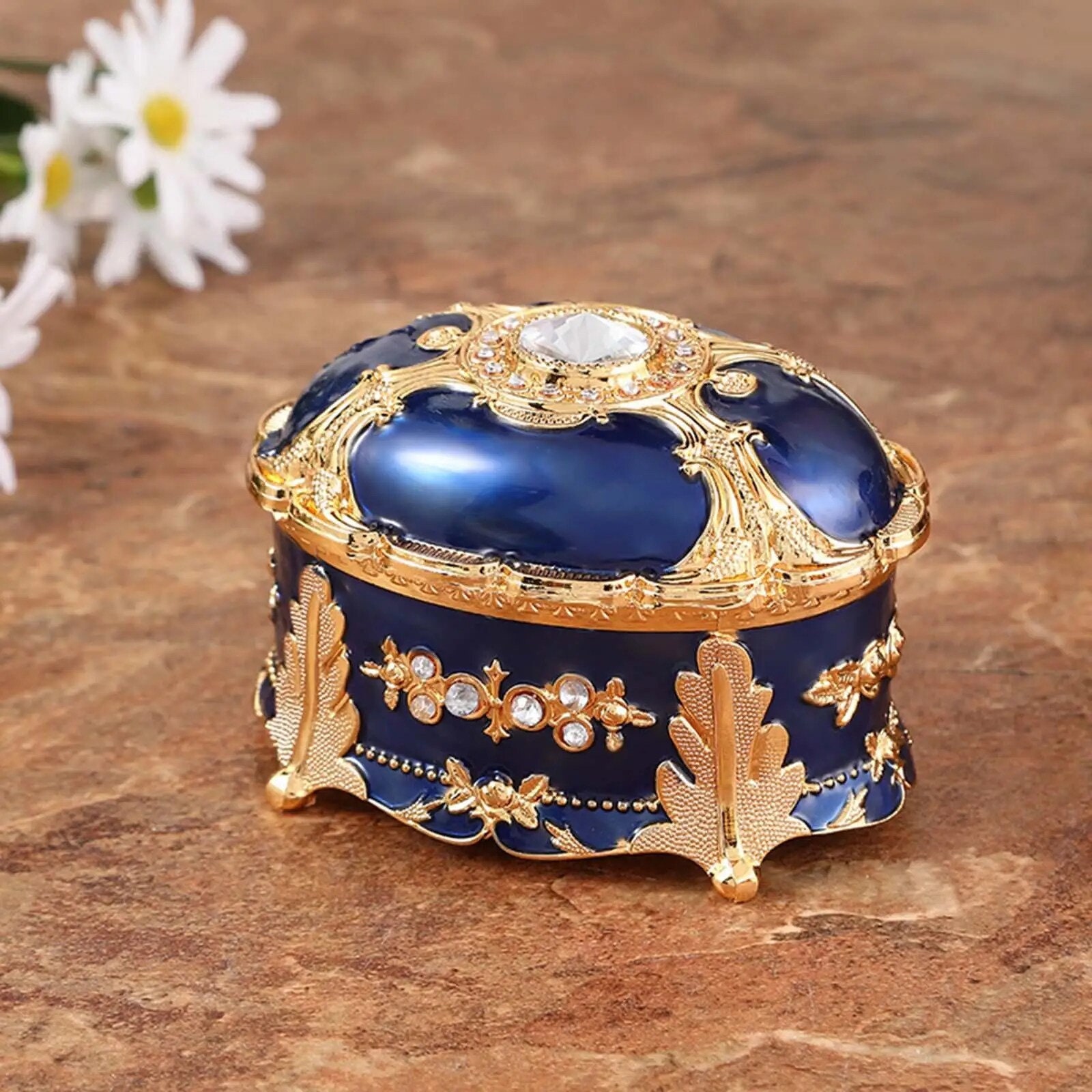Decorative Jewelry Box Flower Engraved Jewelry Box Indian Jewelry ...