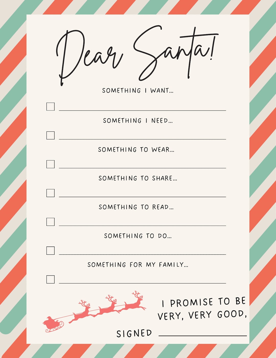 Christmas Wishlist, Children’s Wishlist, Dear Santa Letter, Instant ...