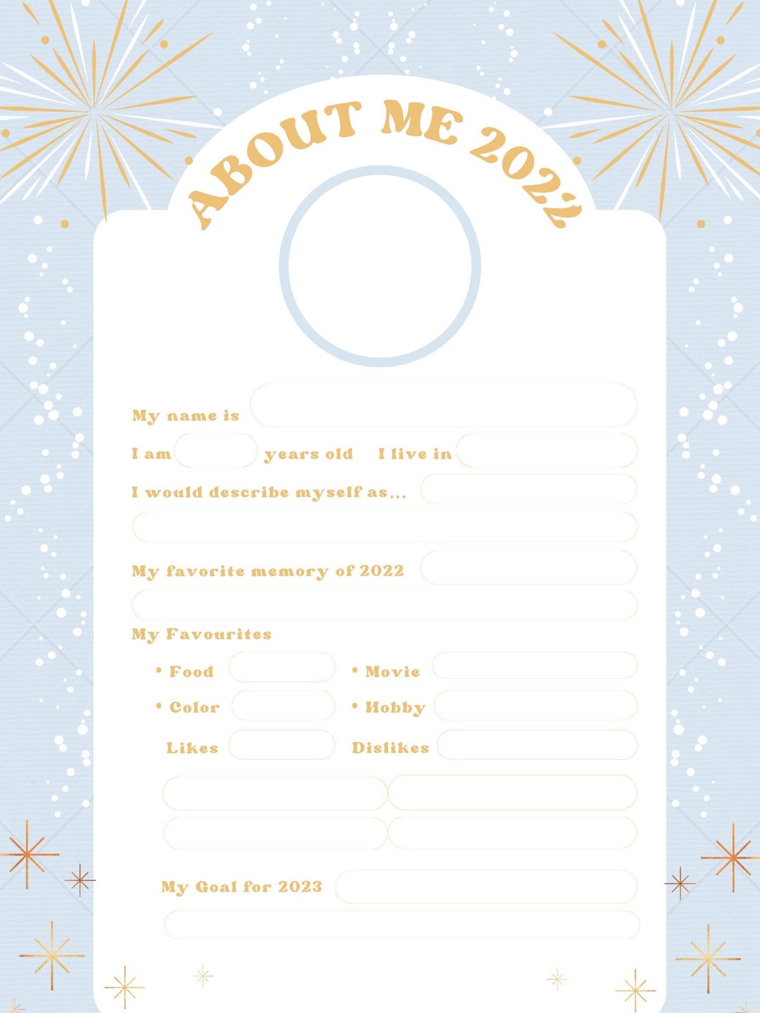 New Year All About Me, End of Year All About Me, Kids All About Me ...