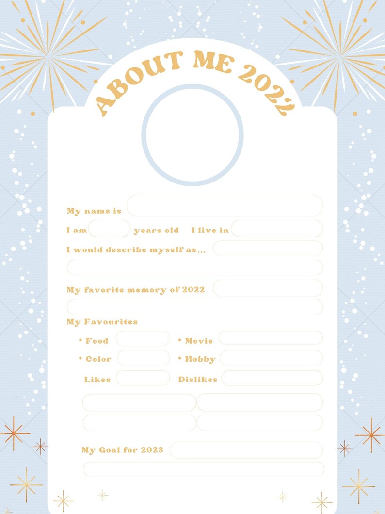 New Year All About Me, End of Year All About Me, Kids All About Me ...