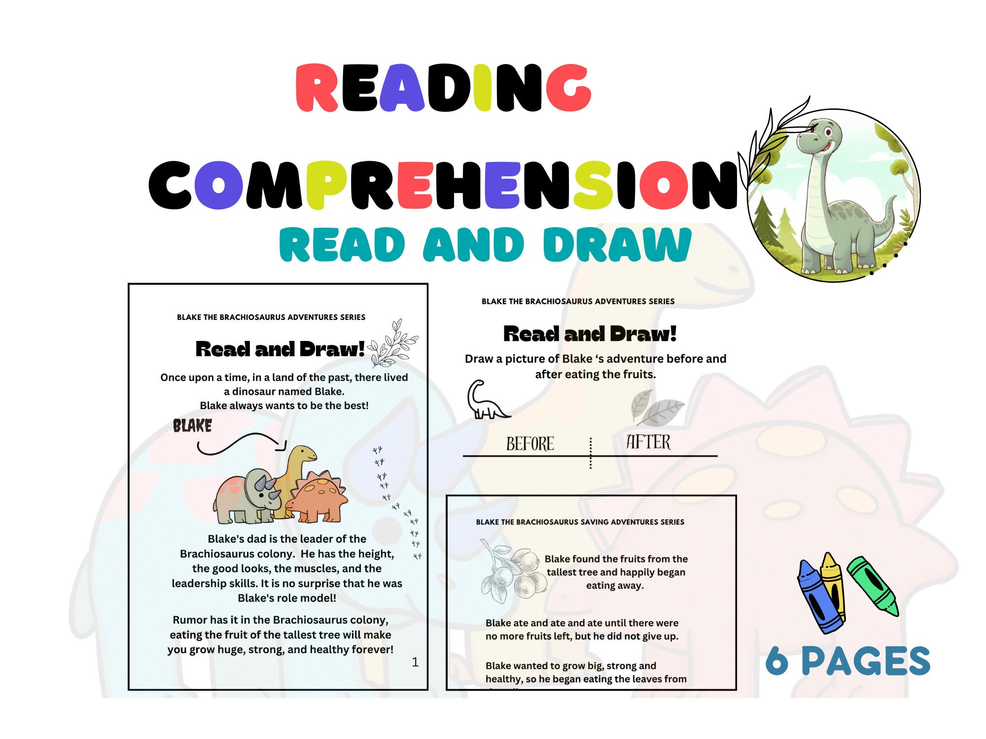 Kindergarten to Grade 2 Reading Comprehension Read and Draw Activity ...