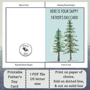 Printable Father's Day Greeting Card, Instant Download, Father's Day ...