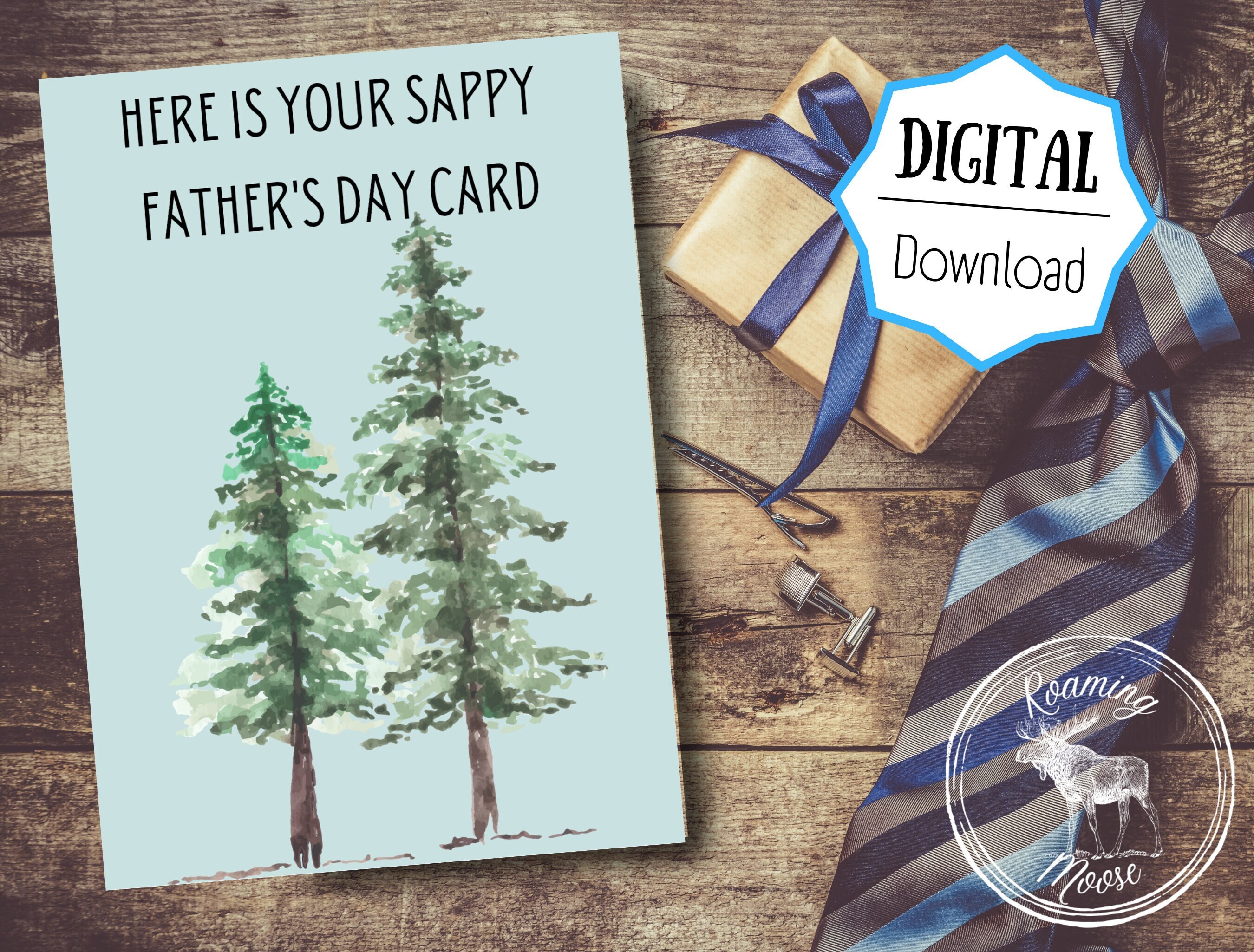 Printable Father's Day Greeting Card, Instant Download, Father's Day ...
