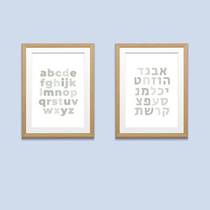 Aleph Bet, Alef Bet, Aleph Beis, Alef Beis, Hebrew Wall Art, ABC ...
