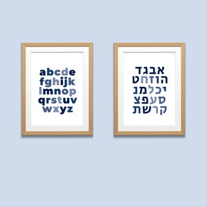Aleph Bet, Alef Bet, Aleph Beis, Alef Beis, Hebrew Wall Art, ABC ...