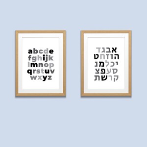 Aleph Bet, Alef Bet, Aleph Beis, Alef Beis, Hebrew Wall Art, ABC ...