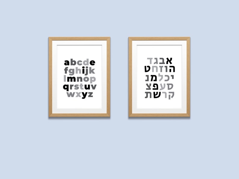 Aleph Bet, Alef Bet, Aleph Beis, Alef Beis, Hebrew Wall Art, ABC ...