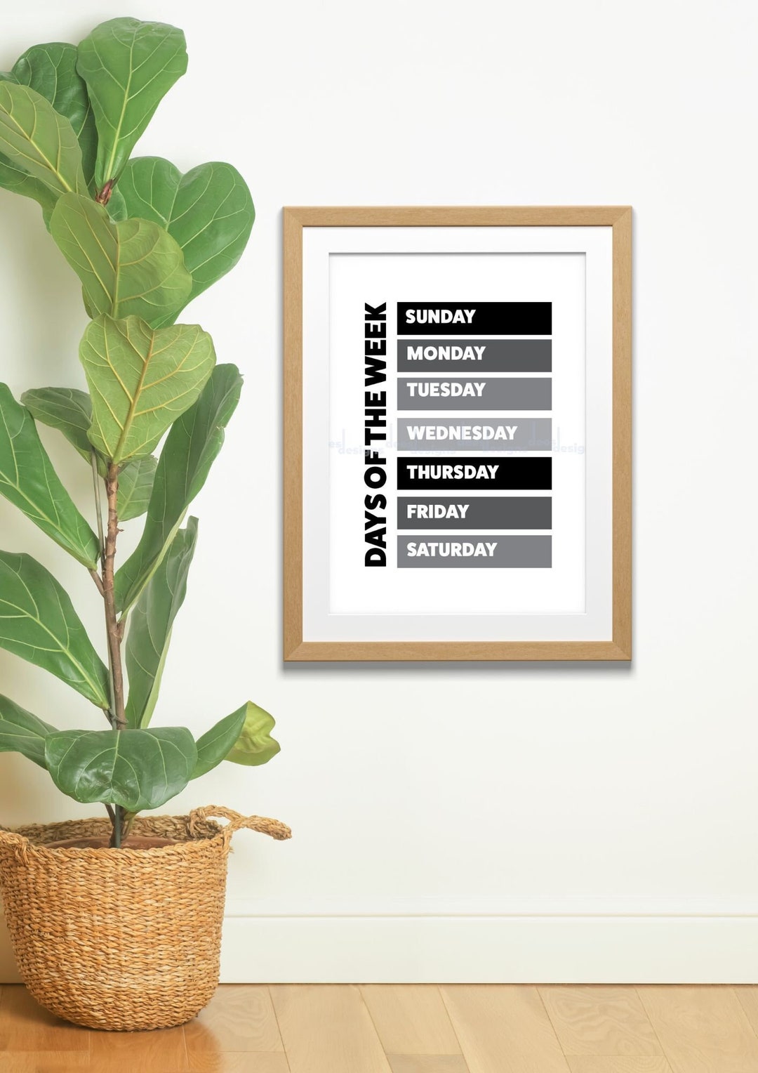 Days of the Week (english) Poster - Etsy