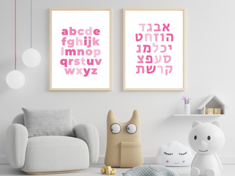 Aleph Bet, Alef Bet, Aleph Beis, Alef Beis, Hebrew Wall Art, ABC ...