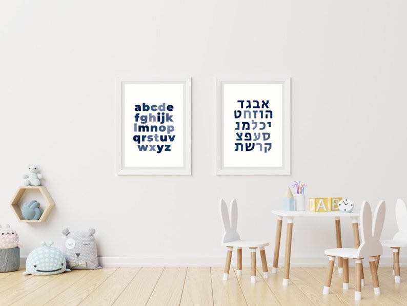 Aleph Bet, Alef Bet, Aleph Beis, Alef Beis, Hebrew Wall Art, ABC ...