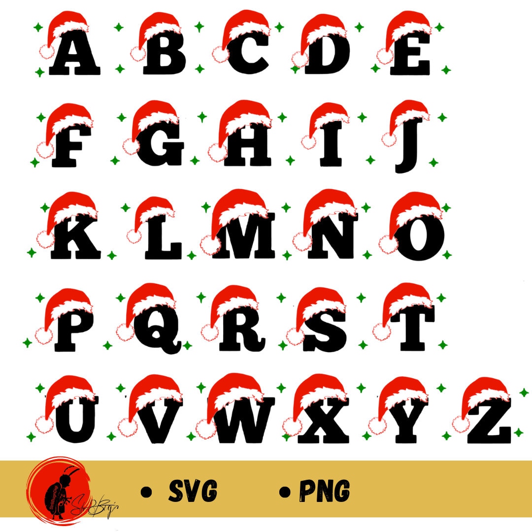 Christmas Alphabet PNG\ Christmas SVG Letters\ Christmas Font ...