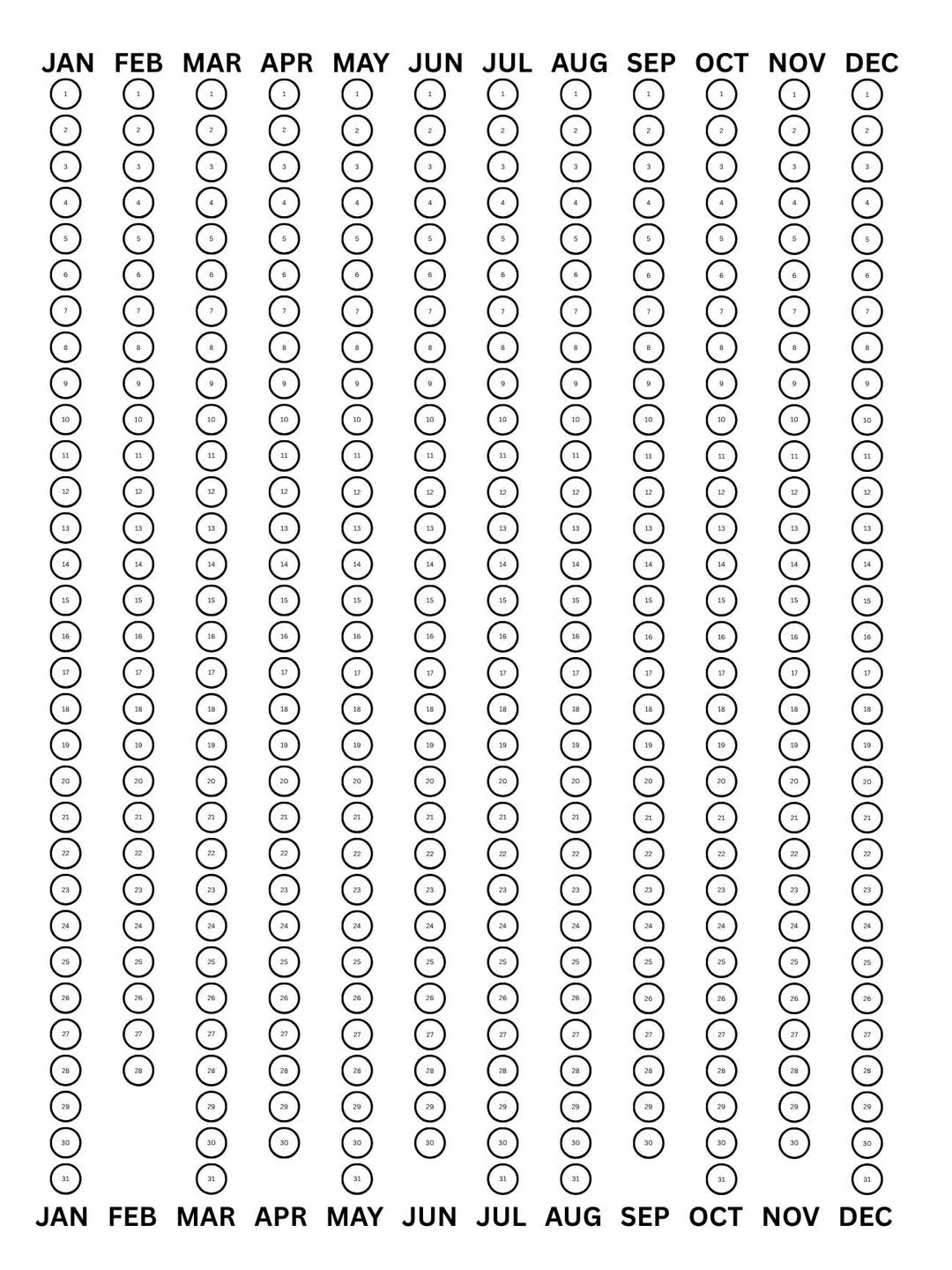 Yearly Habit Tracker [digital Print] - Etsy
