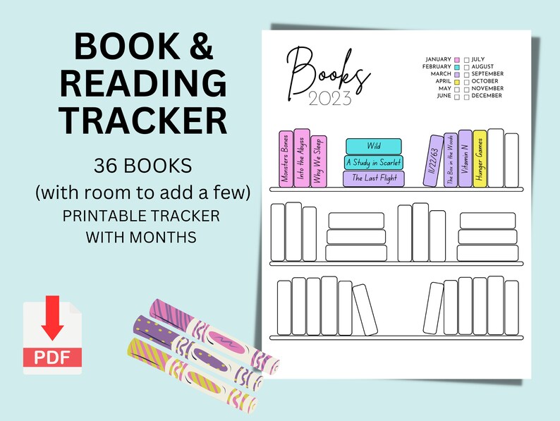 Book & Reading Tracker - Printable - Etsy
